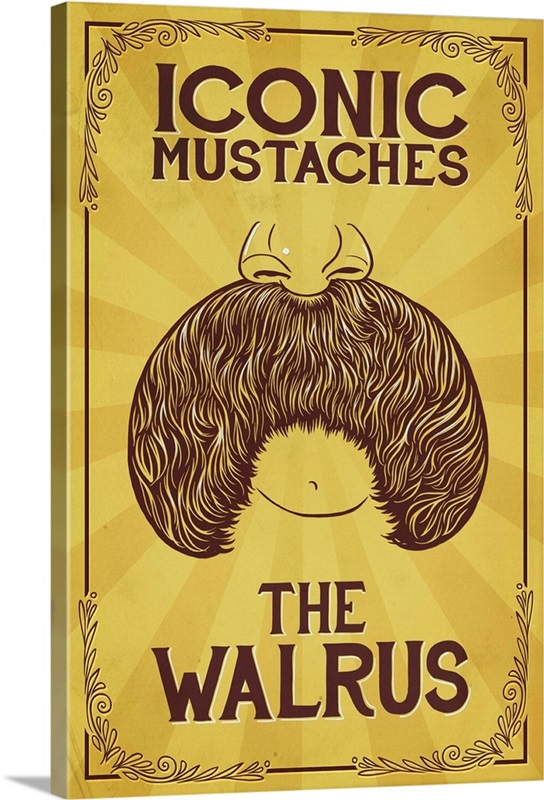 Iconic Mustaches - Walrus: Retro Poster Art | Great Big Canvas