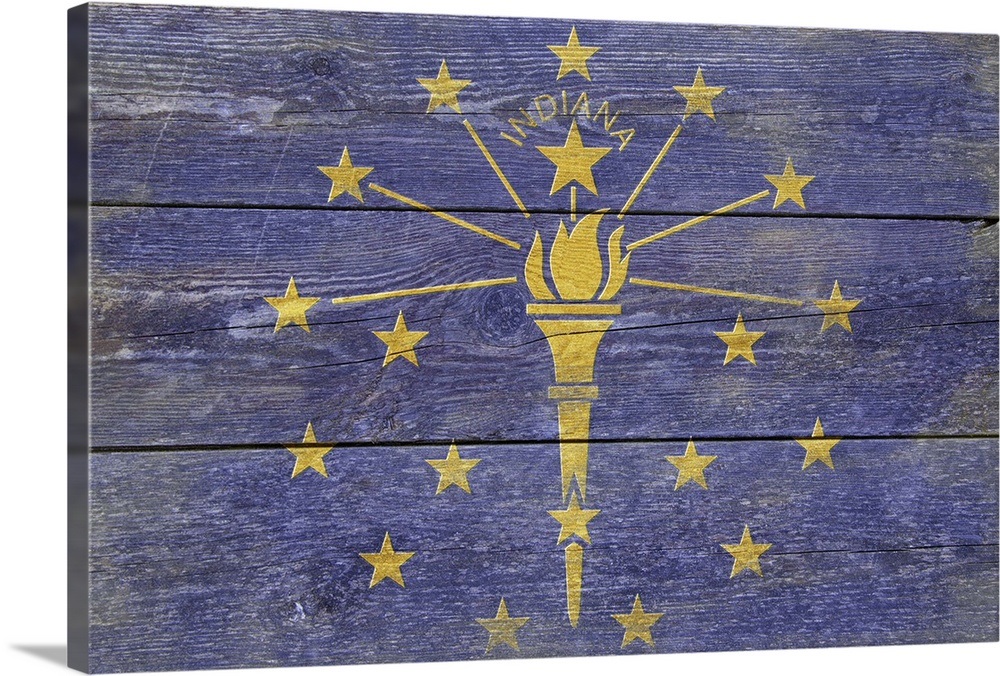 Indiana State Flag on Wood Wall Art, Canvas Prints, Framed Prints, Wall ...