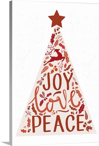 Joy Love Peace Christmas Tree | Great Big Canvas