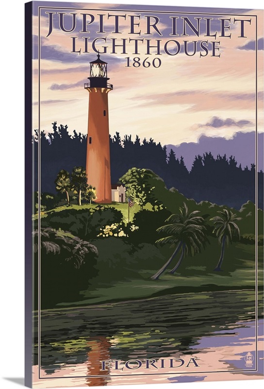 Jupiter Inlet Lighthouse - Jupiter, Florida: Retro Travel Poster ...