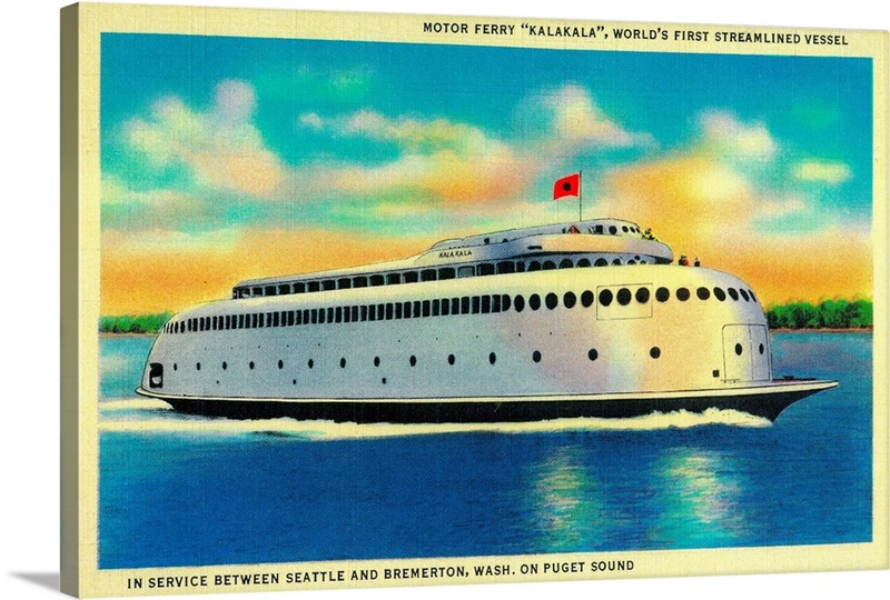 Kalakala Ferry, World's First Streamlined Vessel, Seattle, WA | Great Big Canvas