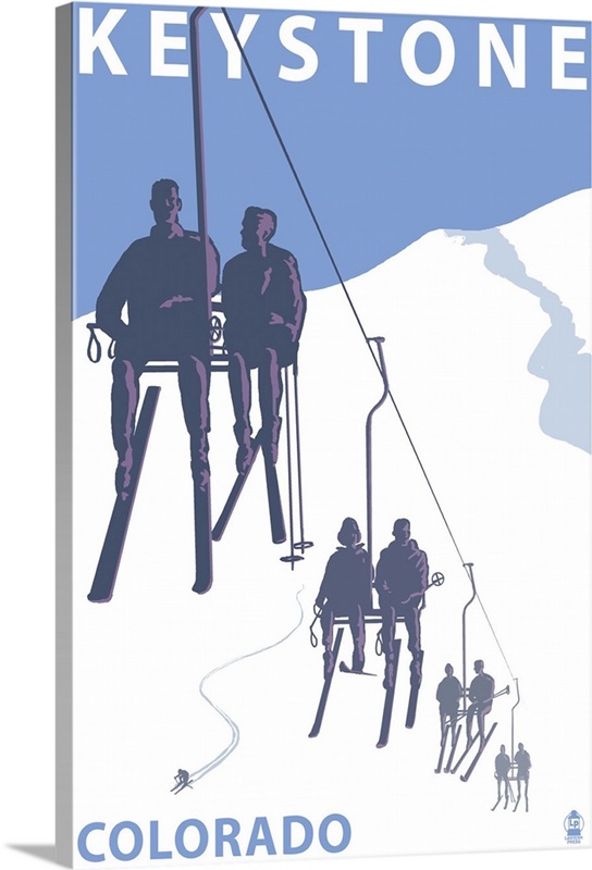 Keystone, Colorado Ski Lift: Retro Travel Poster | Great Big Canvas