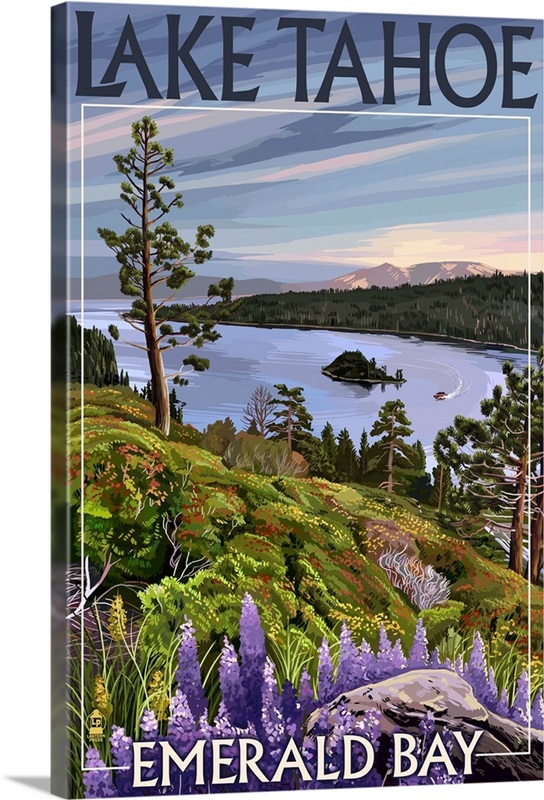 Lake Tahoe, California - Emerald Bay: Retro Travel Poster | Great Big ...