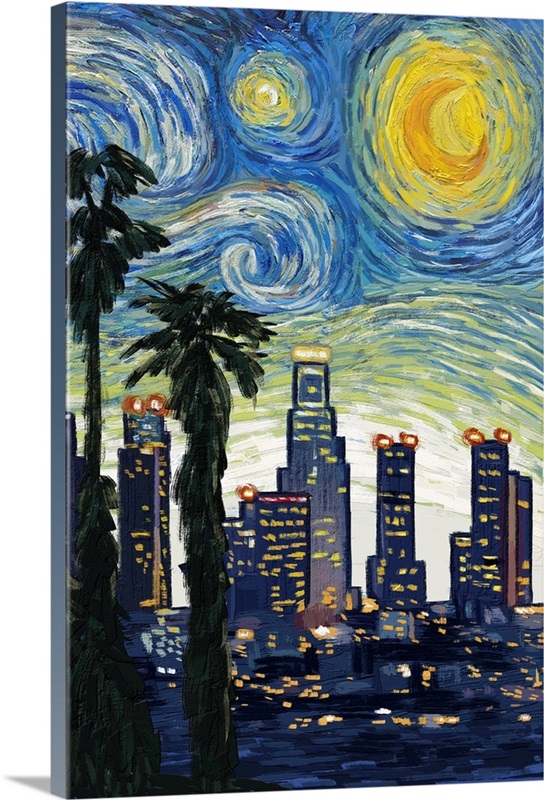 Los Angeles, California - Skyline - Starry Night City Series | Great ...