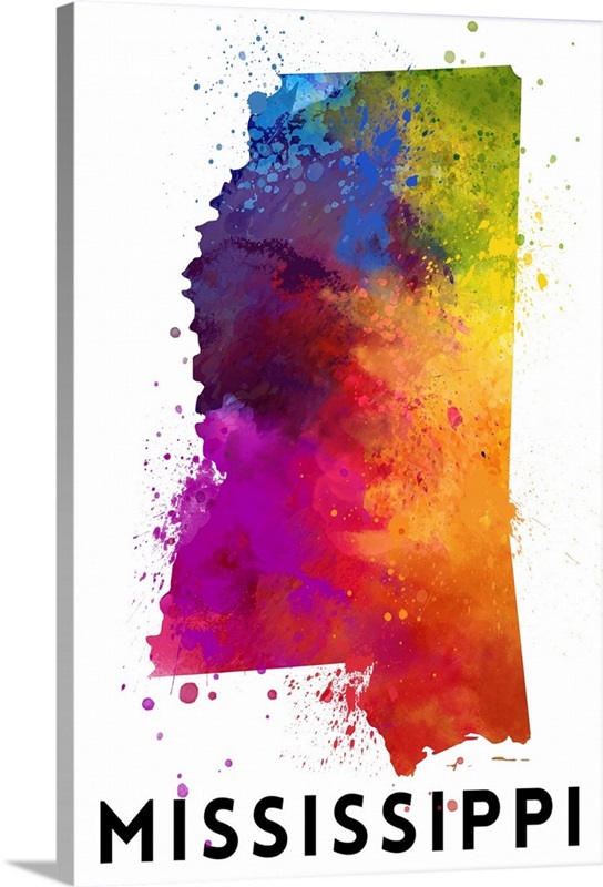 Mississippi - State Abstract Watercolor | Great Big Canvas