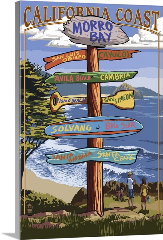 Morro Bay, California, Destination Sign | Great Big Canvas