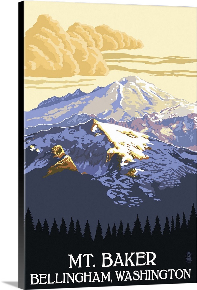 Mt. Baker, Washington: Retro Travel Poster Wall Art, Canvas Prints ...