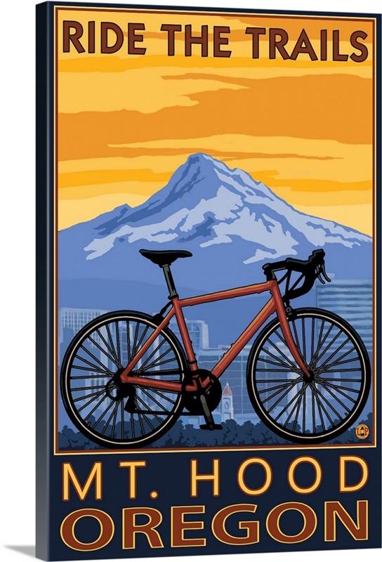 Mt. Hood, Oregon - Ride the Trials: Retro Travel Poster | Great Big Canvas