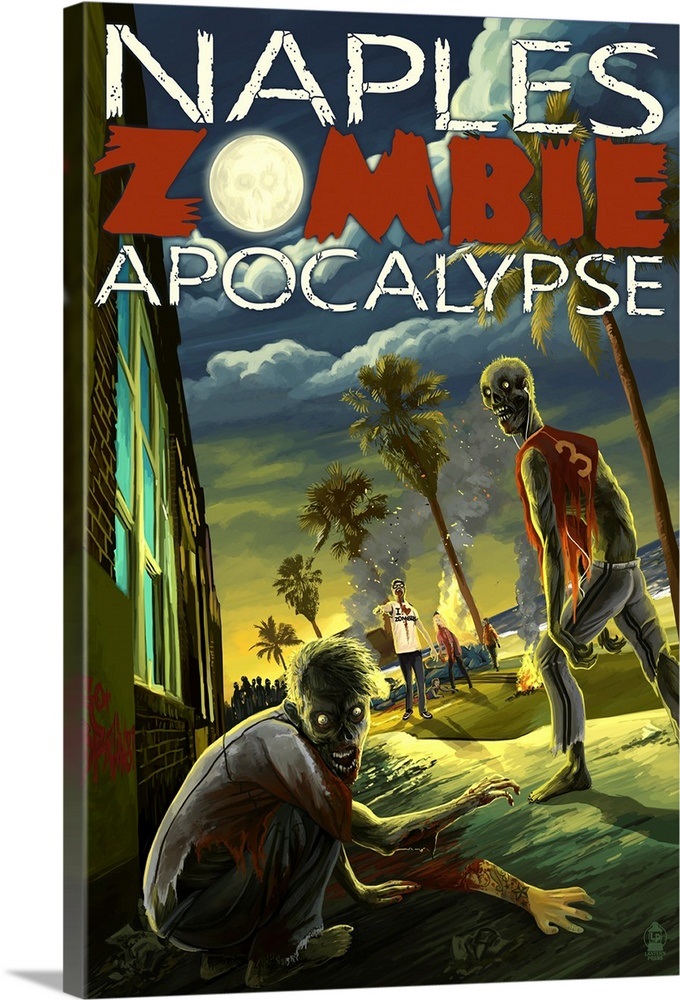 Naples, Florida - Zombie Apocalypse: Retro Travel Poster Wall Art ...
