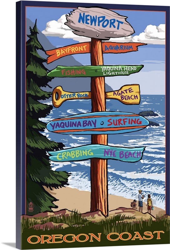 Newport, Oregon, Signpost Destinations | Great Big Canvas
