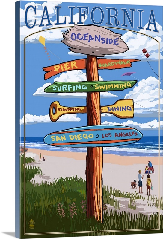 Oceanside, California, Destination Signpost | Great Big Canvas