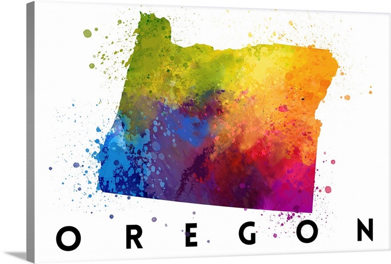 Oregon - State Abstract Watercolor | Great Big Canvas