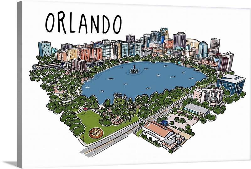 Orlando, Florida - Line Drawing | Great Big Canvas
