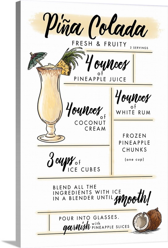 Pina Colada - Cocktail Recipe | Great Big Canvas