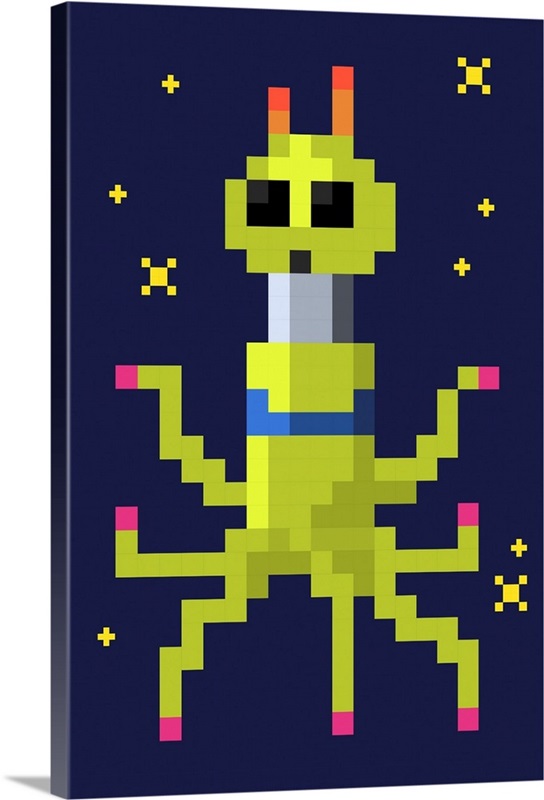 Pixel Alien - 8 Bit | Great Big Canvas
