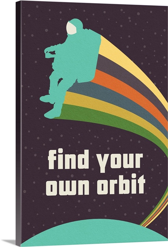Rainbow Astronaut With Jetpack, Find Your Own Orbit | Great Big Canvas