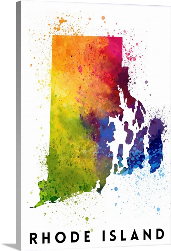 Rhode Island - State Abstract Watercolor | Great Big Canvas