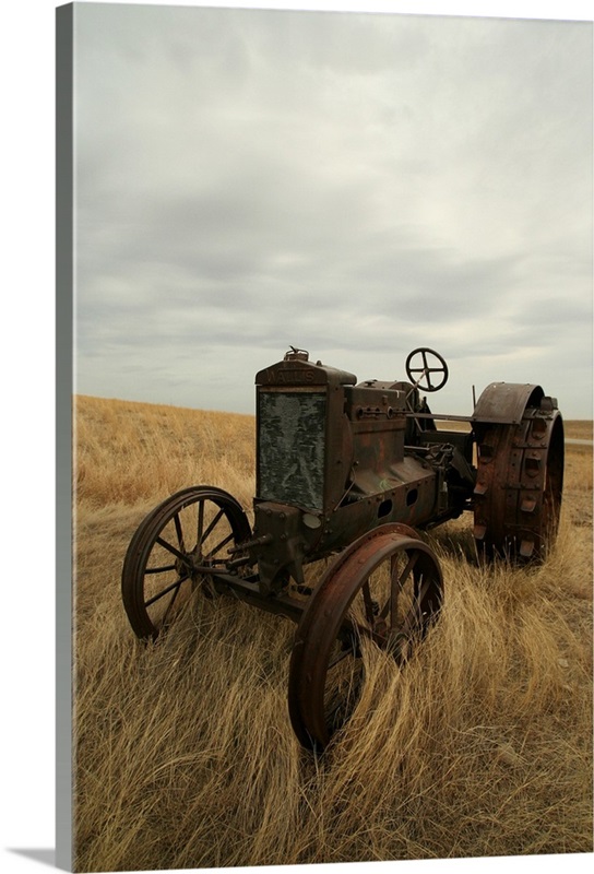 Rusty Tractor In Field | Great Big Canvas