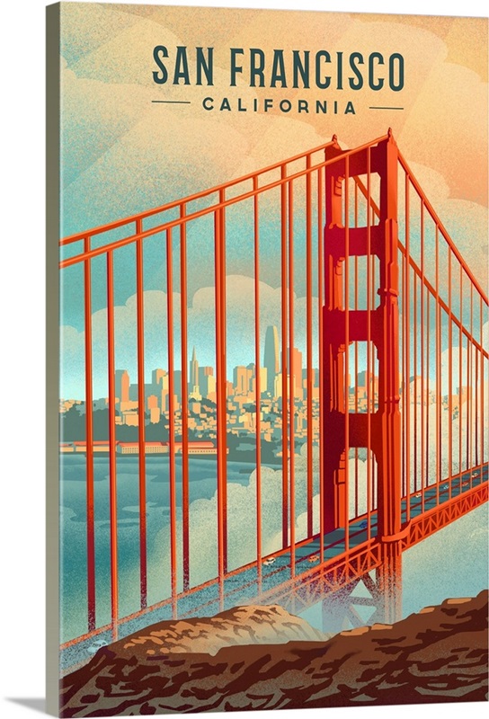 San Francisco, California - Lithograph - City Series | Great Big Canvas