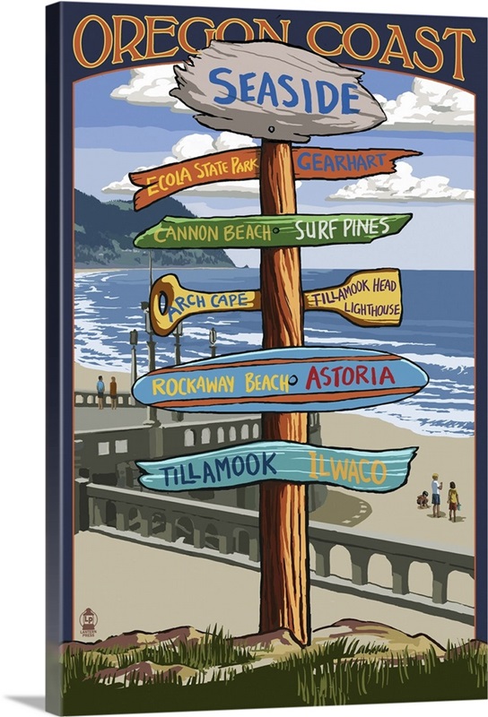 Seaside, Oregon, Destination Sign | Great Big Canvas