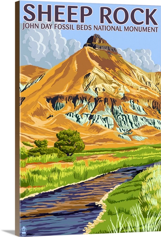 Sheep Rock - John Day Fossil Beds, Oregon: Retro Travel Poster | Great ...