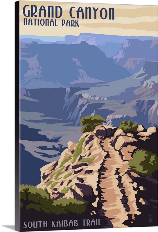 South Kaibab Trail - Grand Canyon National Park: Retro Travel Poster ...