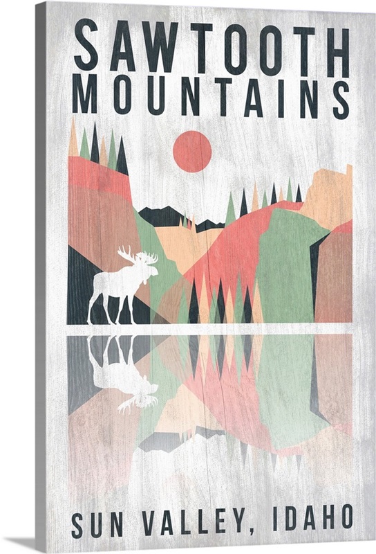 Sun Valley, Landscape Silhouette: Graphic Travel Poster | Great Big Canvas