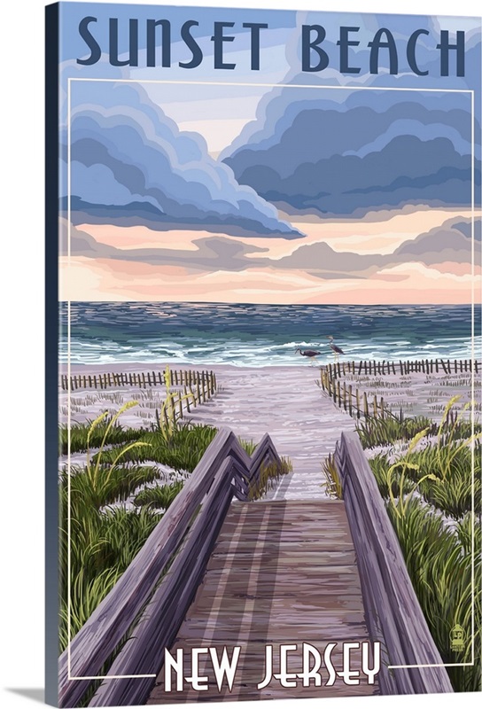 Sunset Beach, New Jersey, Beach Boardwalk Scene | Great Big Canvas