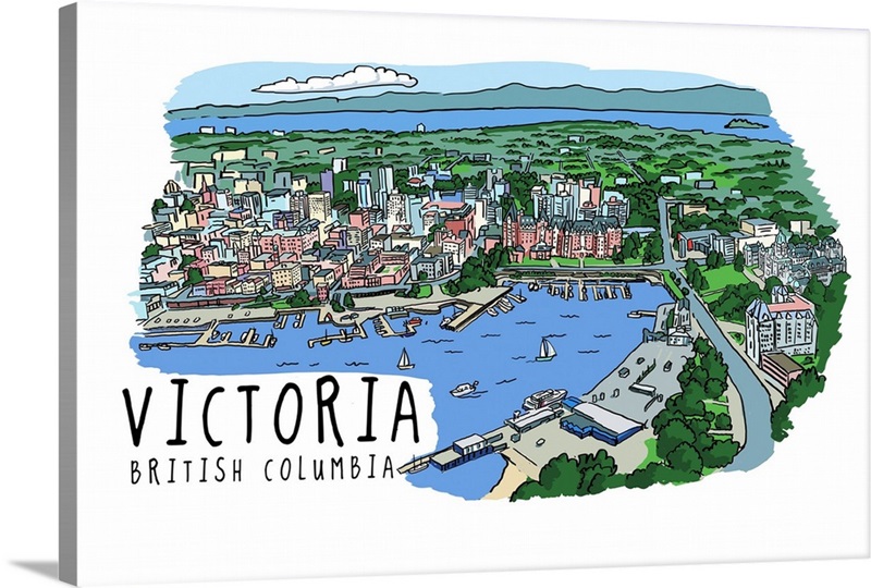 Victoria, British Columbia - Line Drawing | Great Big Canvas
