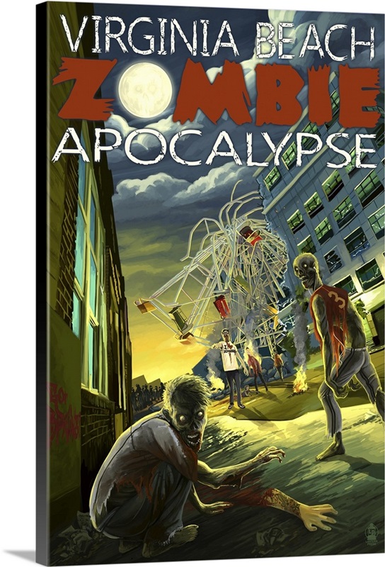 Virginia Beach, Virginia - Zombie Apocalypse: Retro Travel Poster ...