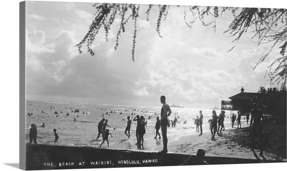 Waikiki Beach Scene at Honolulu, Hawaii | Great Big Canvas