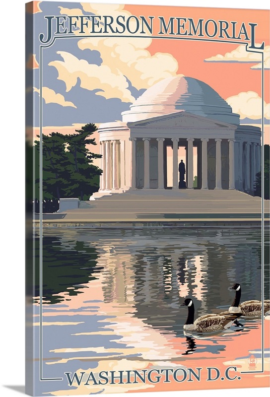Washington, DC - Jefferson Memorial: Retro Travel Poster | Great Big Canvas