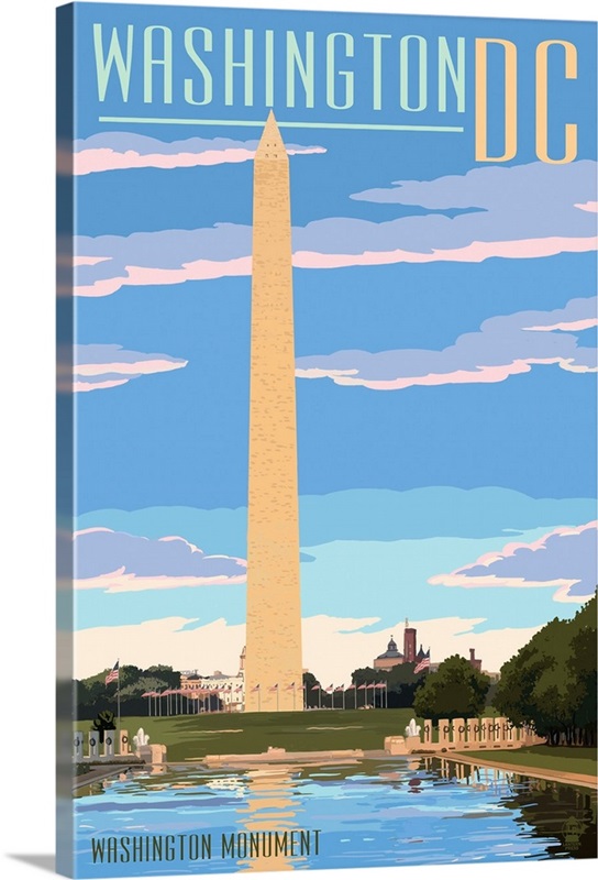 Washington, DC - Washington Monument: Retro Travel Poster | Great Big ...