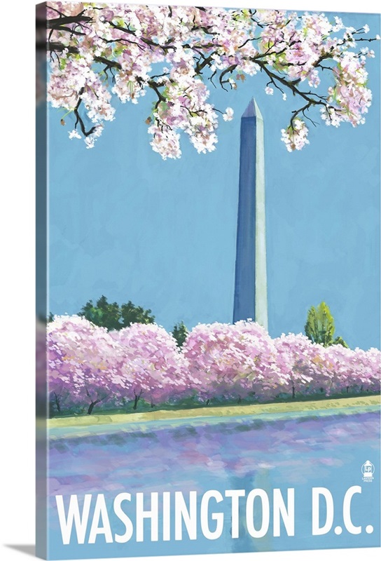 Washington Monument - Washington DC: Retro Travel Poster | Great Big Canvas