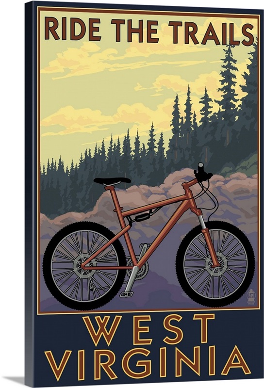West Virginia - Ride the Trails: Retro Travel Poster | Great Big Canvas