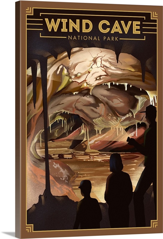 Wind Cave National Park, Cave Interior: Retro Travel Poster Wall Art ...