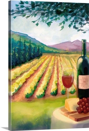 Wine Country and Vineyard: Retro Poster Art | Great Big Canvas