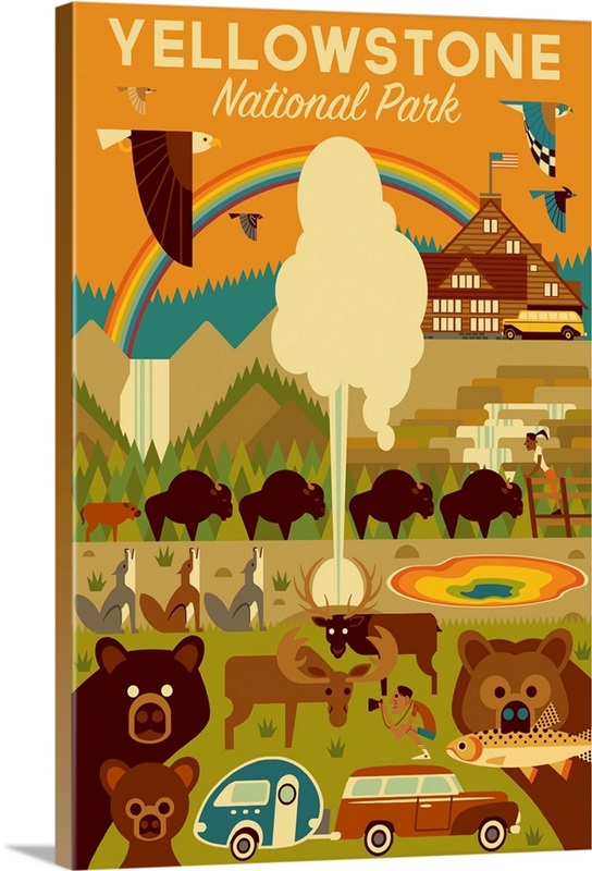 Yellowstone National Park, Adventure: Graphic Travel Poster | Great Big ...