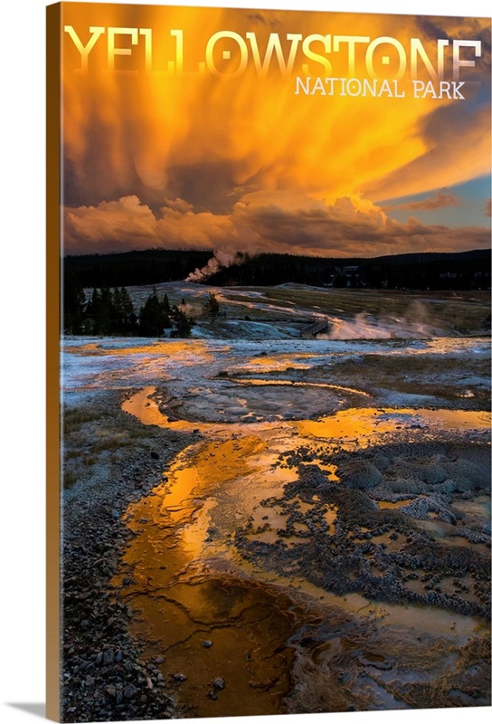 Yellowstone National Park, Geyser Basin: Travel Poster | Great Big Canvas