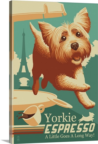 Yorkie Expresso, Retro Coffee Ad | Great Big Canvas