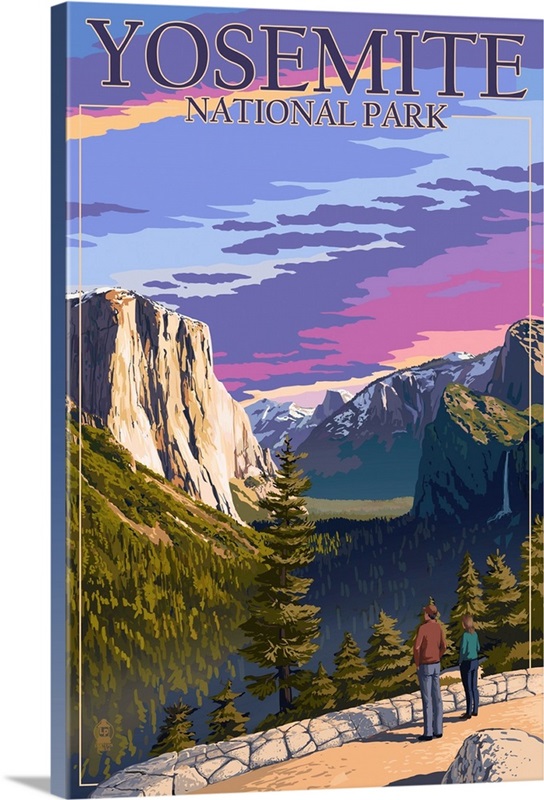Yosemite National Park, Tunnel View: Retro Travel Poster | Great Big Canvas