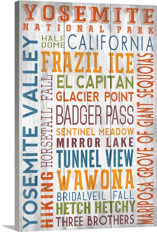 Yosemite National Park - Typography | Great Big Canvas
