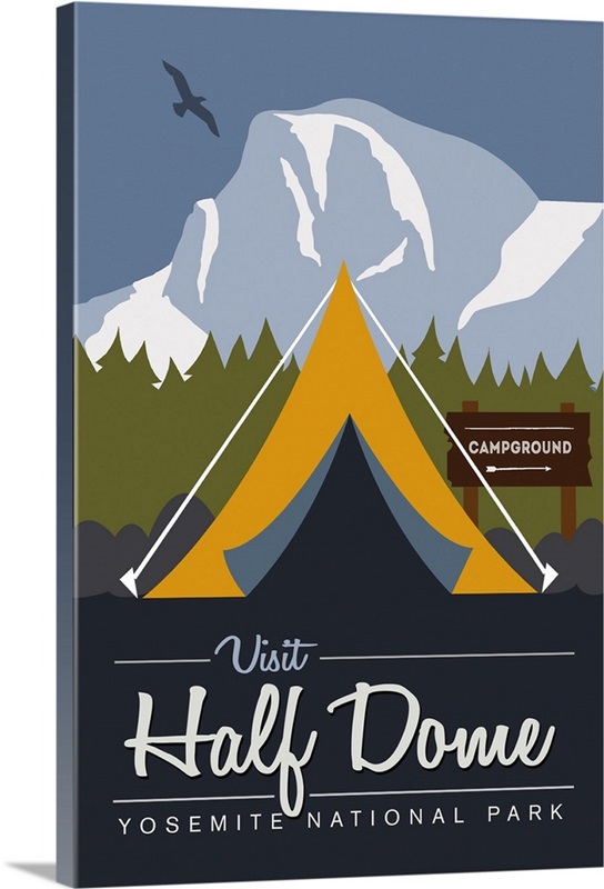 Yosemite National Park, Visit Half Dome: Graphic Travel Poster | Great ...