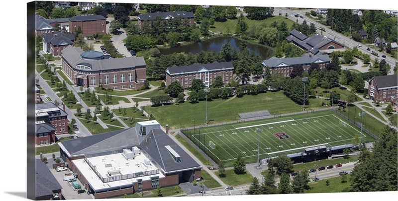 Bates College And Garcelon Field, Lewiston, Maine, USA - Aerial ...