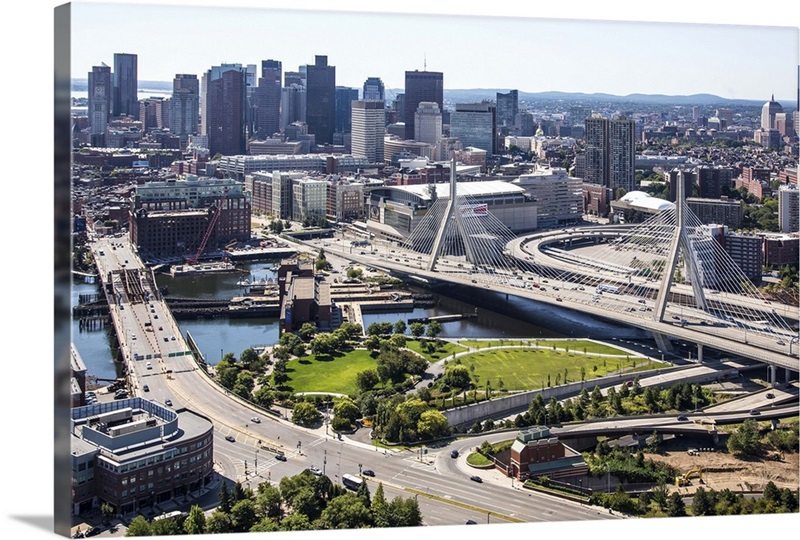 Boston Bridge, Massachusetts - Aerial Photograph | Great Big Canvas