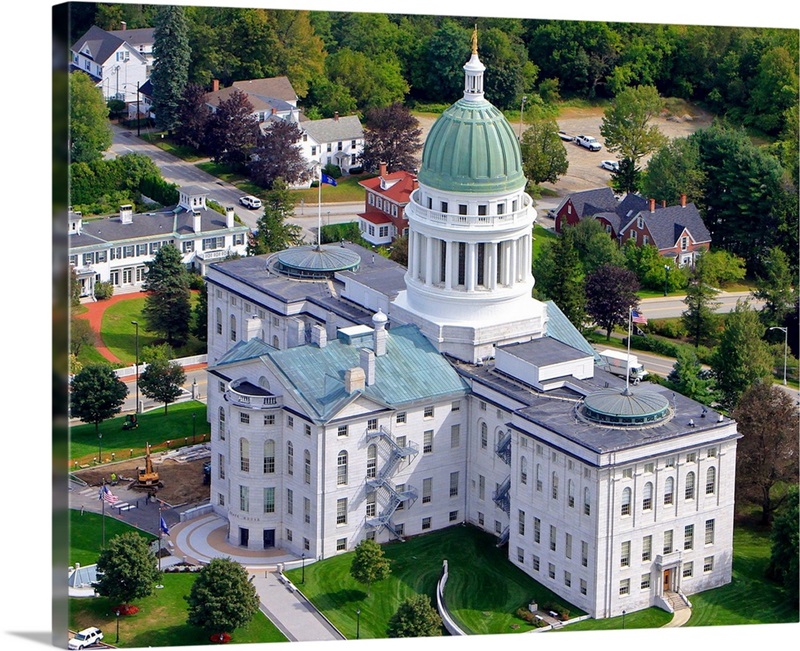 Capitol Building, Augusta, Maine - Aerial Photograph | Great Big Canvas
