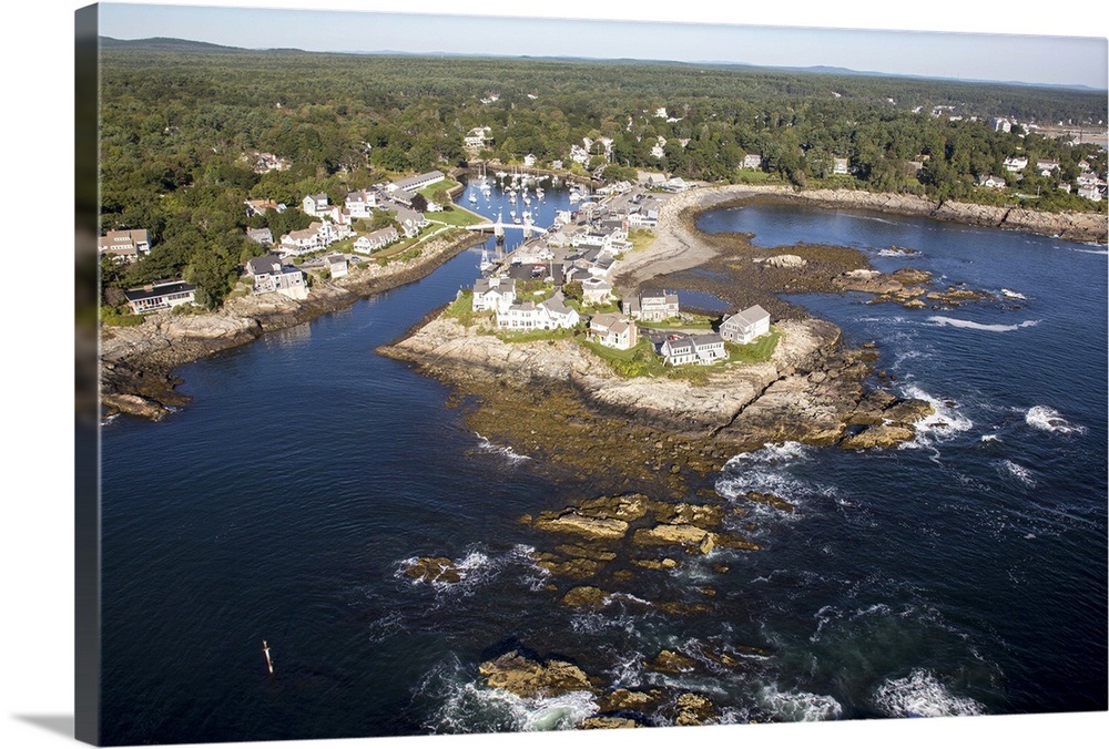 Perkins Cove, Ogunquit, Maine, USA - Aerial Photograph Wall Art, Canvas ...