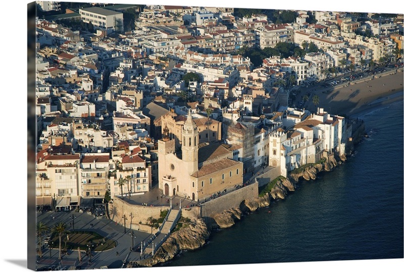 Sitges, Province of Barcelona, Spain - Aerial Photograph | Great Big Canvas