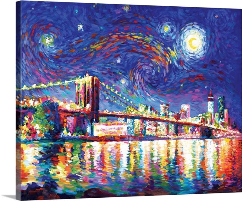 Brooklyn Bridge Starry Night | Great Big Canvas