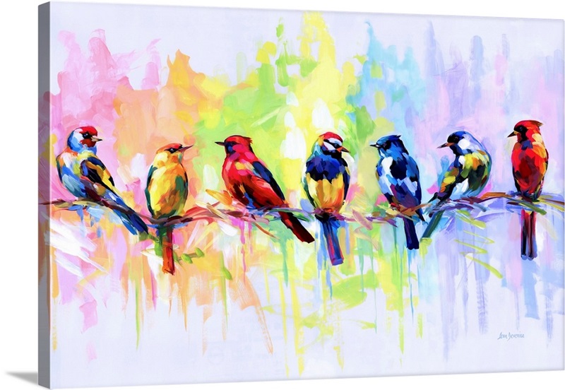 Seven Colorful Birds | Great Big Canvas